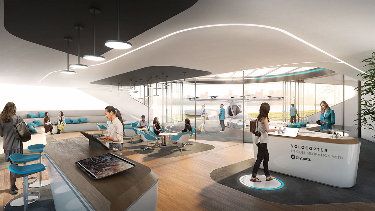 ドローン型の空中タクシーを開発する「Volocopter」 専用離発着ターミナル「Volo-Port」のデザイン案が公開 | AXIS Web ...