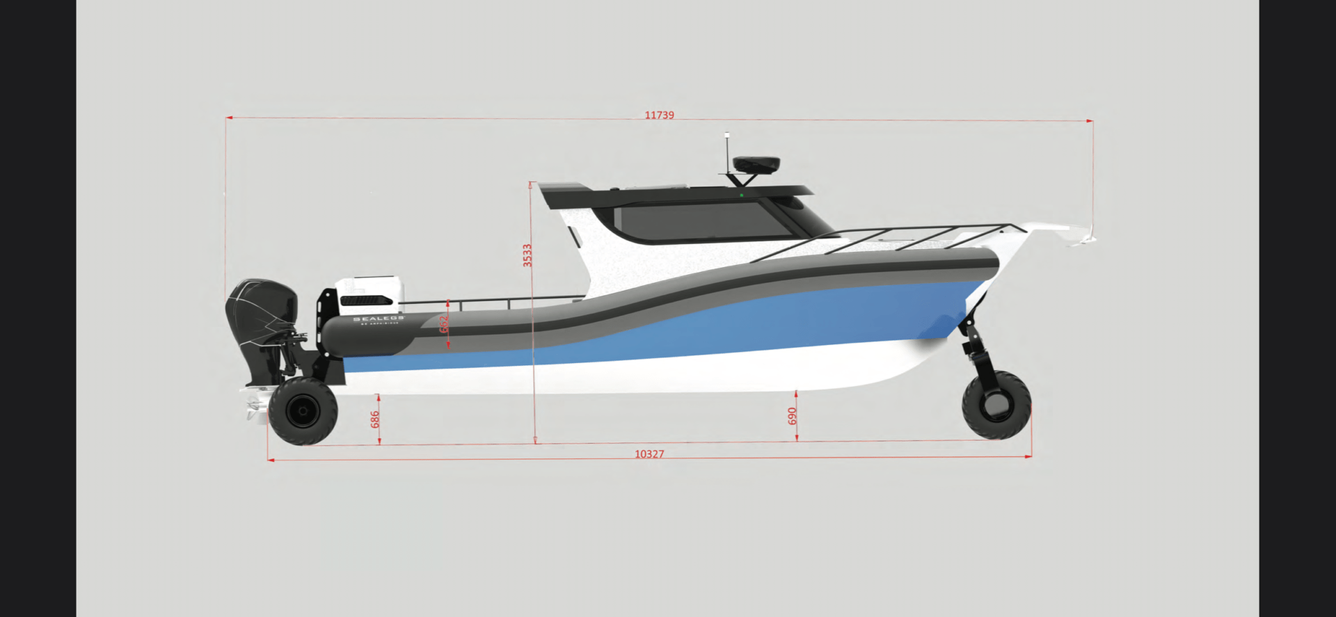 世界最大の水陸両用クルーザー 「Sealegs 12m Cabin RIB」のデザイン公開 | AXIS Web | デザインの視点で、人間の ...