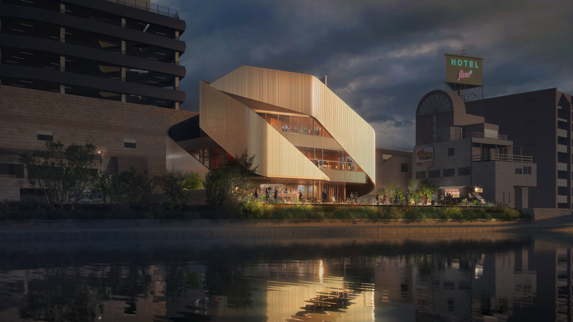 食とエンターテインメントを融合した 福岡の新しい複合施設「010 BUILDING」 | AXIS Web | デザインの視点で、人間の可能性や創造性を伝えるメディア