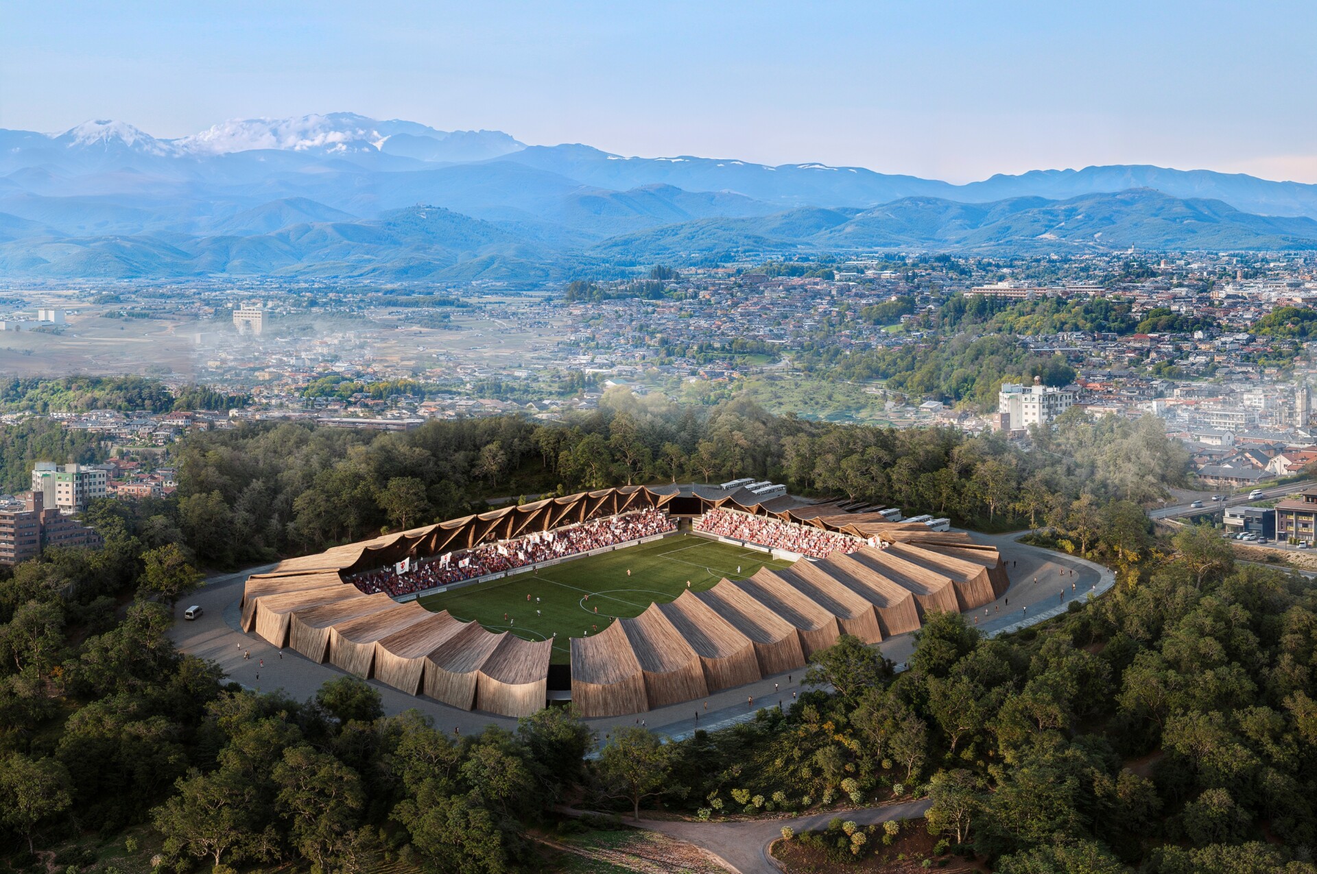 建築テック「VUILD」がデザインする 福島ユナイテッドFCの循環型木造スタジアム | AXIS Web | デザインの視点で、人間の可能性や創造性を伝えるメディア
